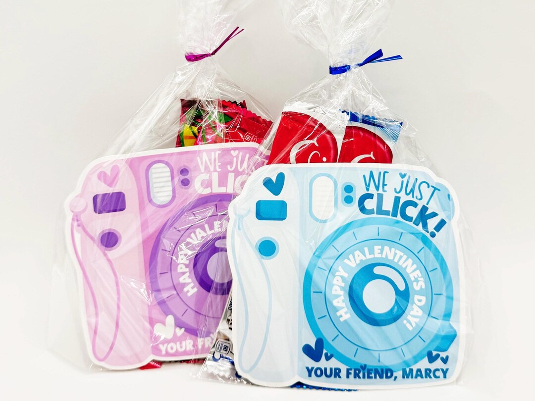 Kids Instant Camera Valentines Cards, We Just Click Valentine's Day ...