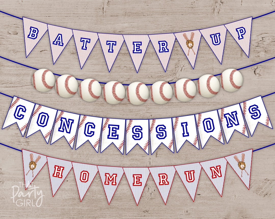 Baseball Party Banner - DIY Digital U Print - Instant Download - Etsy