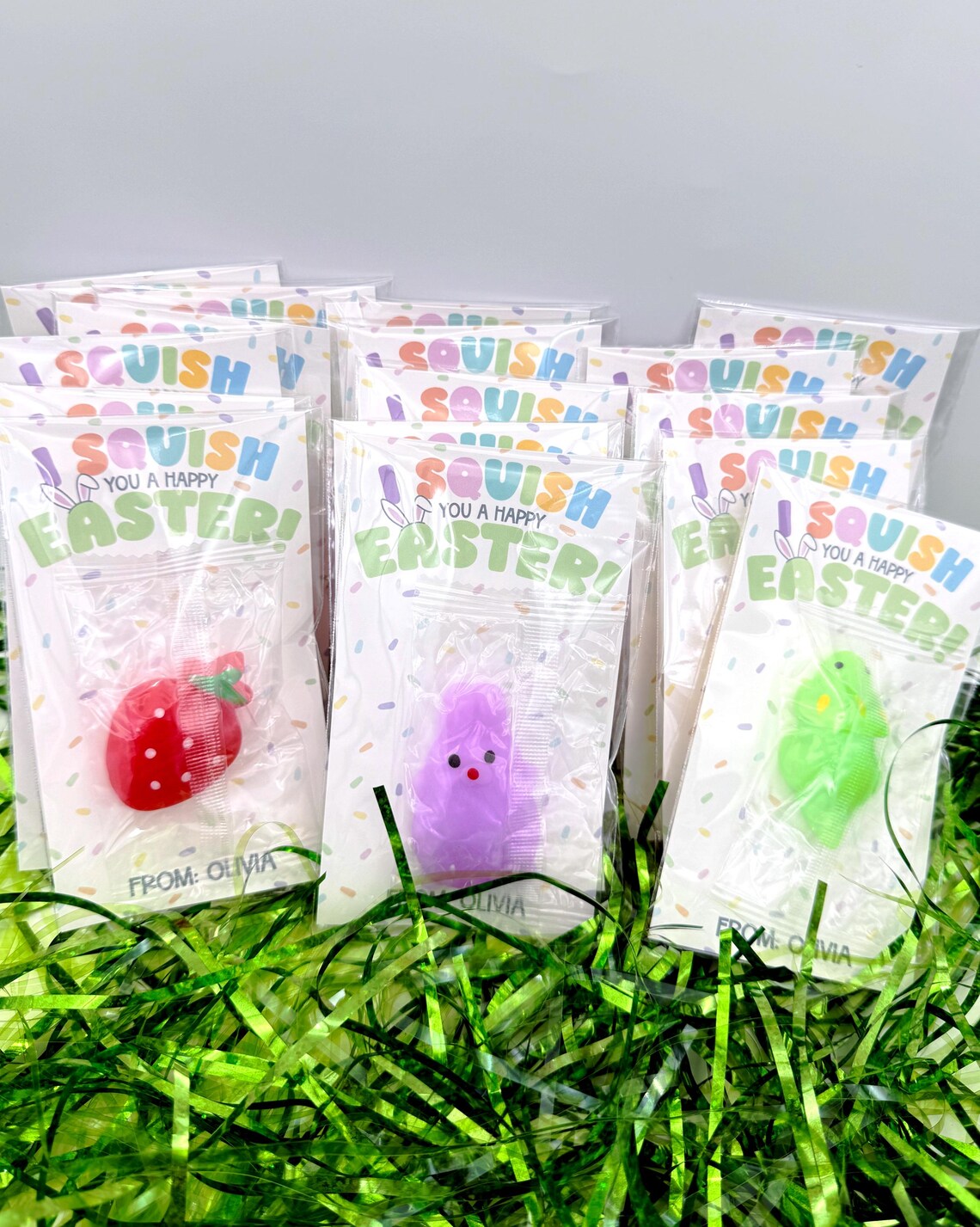 Kids Squishy Easter Card Party Treat Favors, Printed Easter Gift for ...
