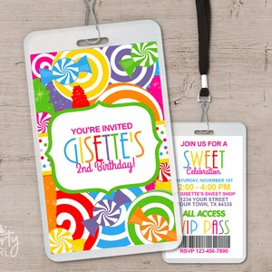 DIY Candy Shop Birthday Party Invitations VIP Pass Digital U Print - Etsy