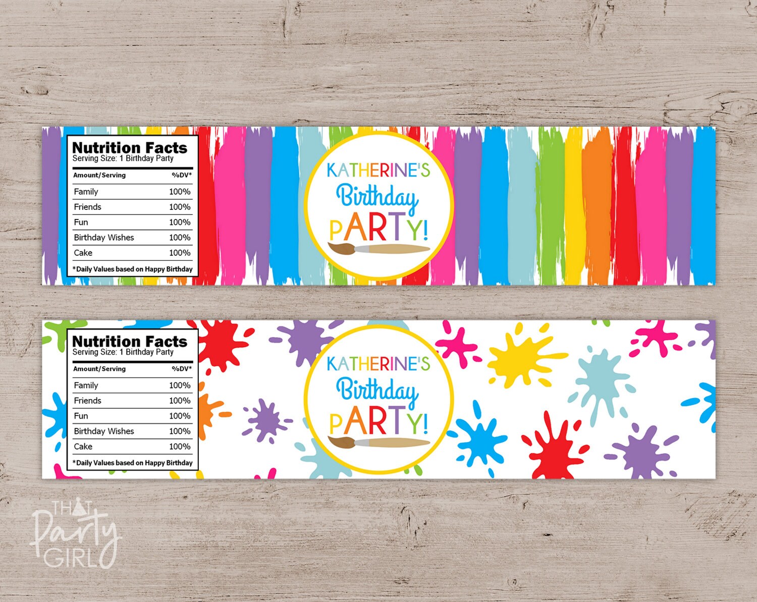 Printed Art Party Water Bottle Labels Painting Birthday Party - Etsy