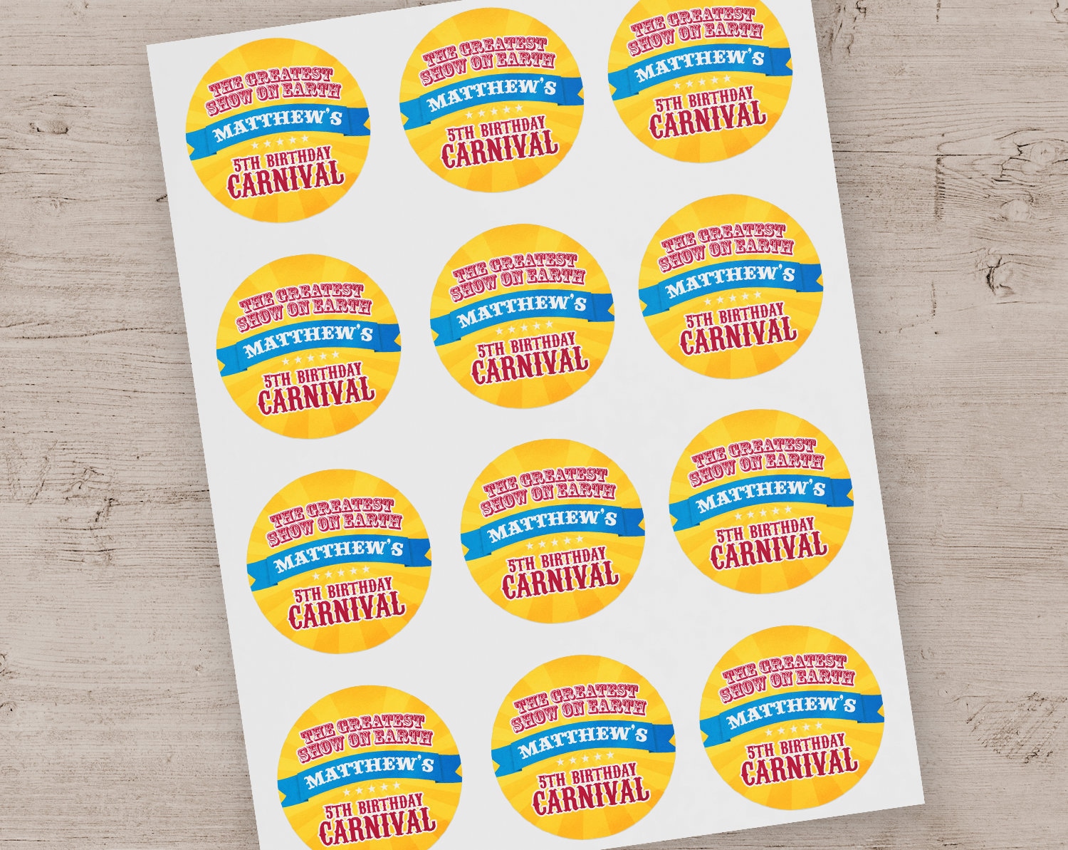 Circus Party Favor Stickers Carnival Birthday Party Treat Bag | Etsy