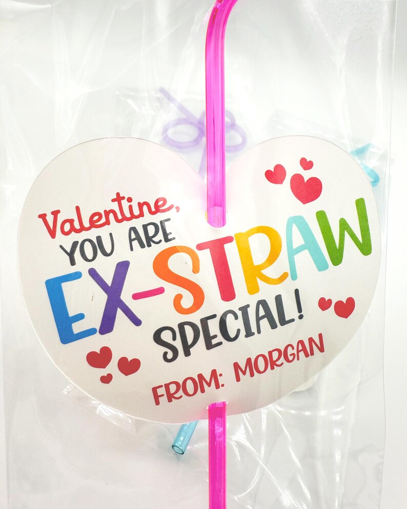 Kids Valentine Silly Straw Favor Kits, Ex-straw Special Valentine's Day ...