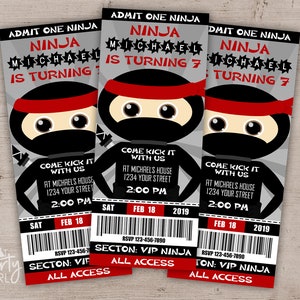 Ninja Party Invitation, Ninja Birthday Party, Ninja Birthday ...