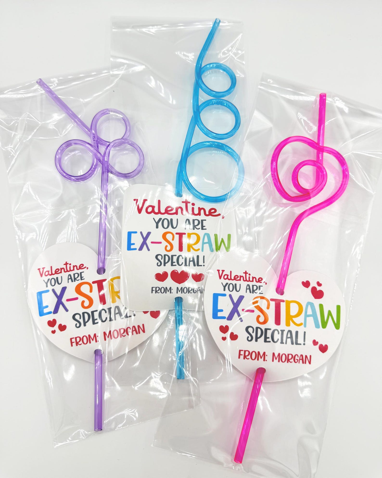Kids Valentine Silly Straw Favor Kits, Ex-straw Special Valentine's Day ...