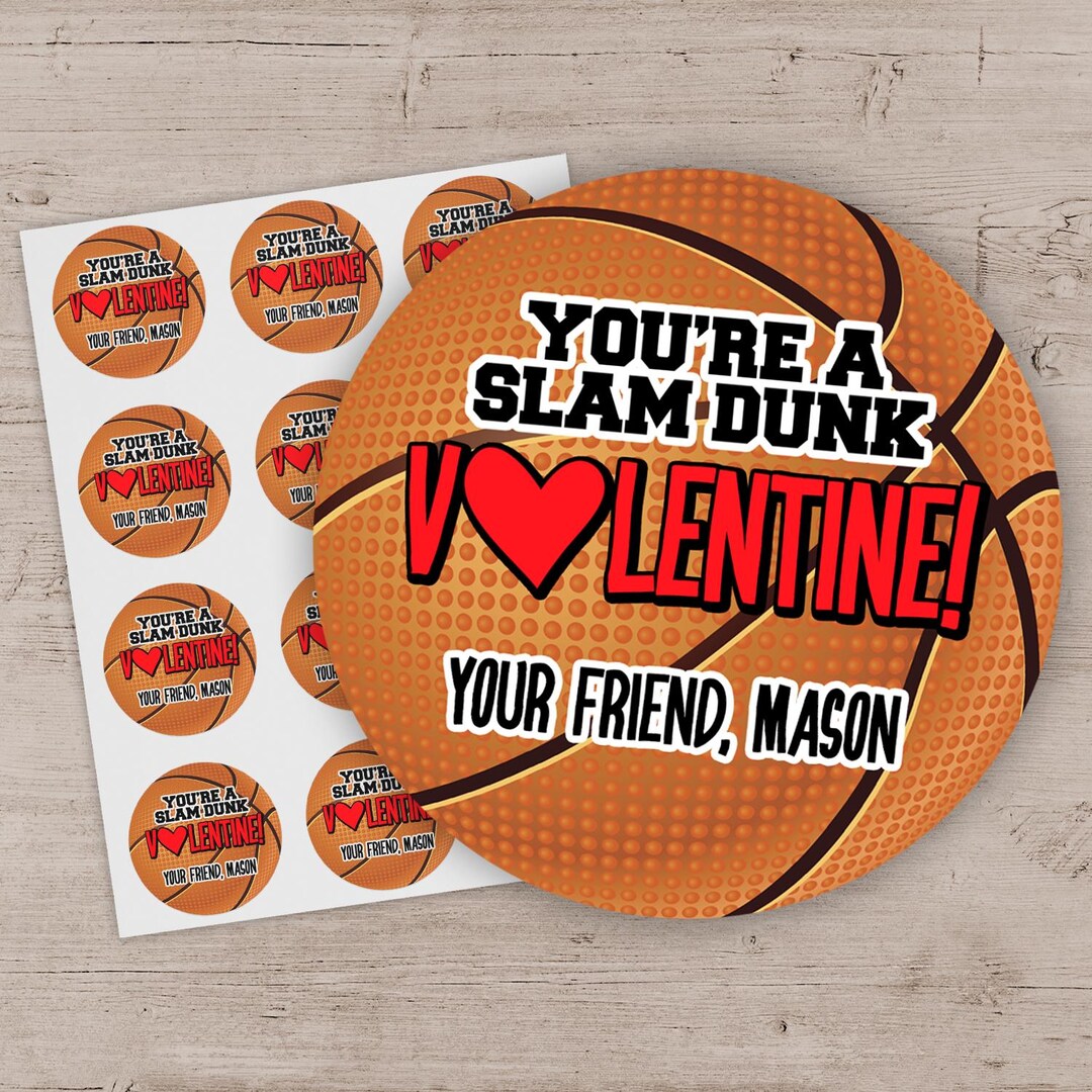 Printable Basketball Valentine Tags, Basketball Valentine's Favor Tags ...