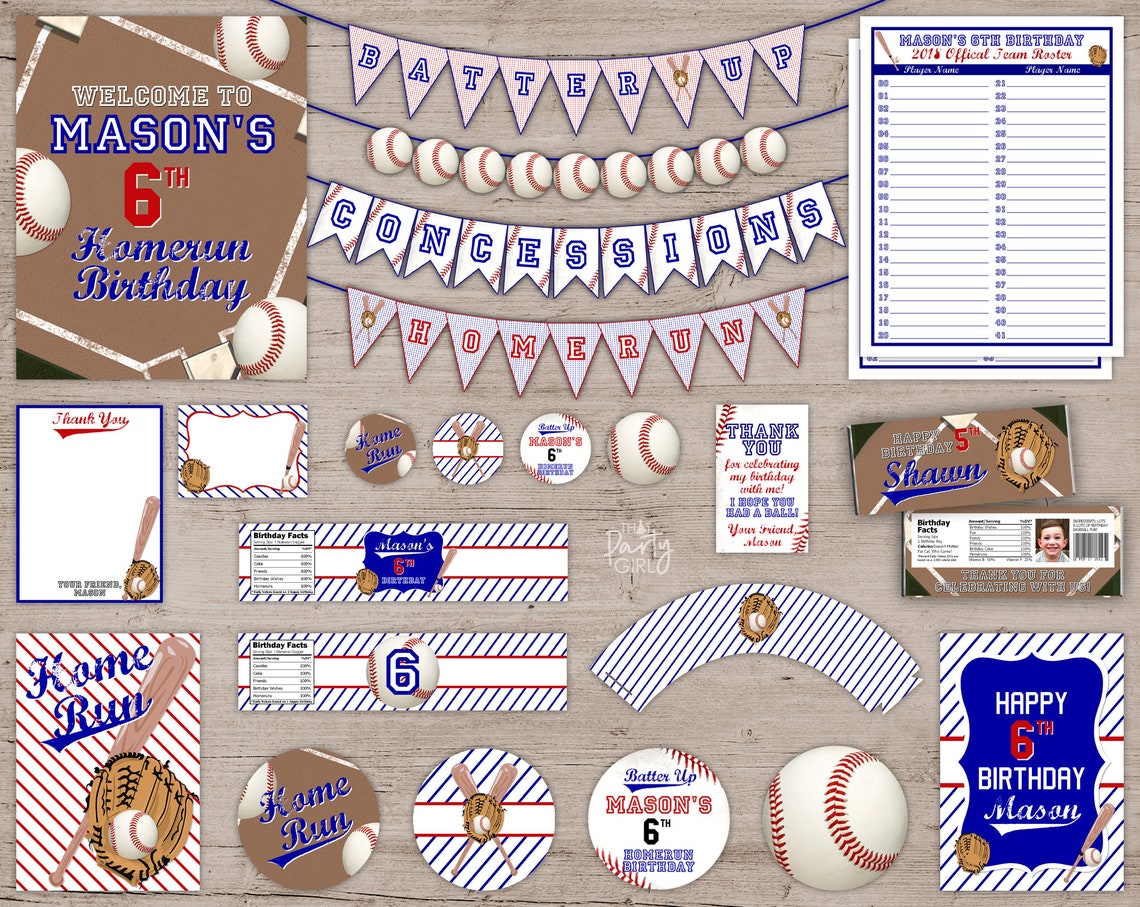 DIY Baseball Birthday Party Ticket Style Invitations Digital - Etsy