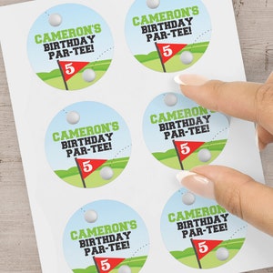 Golf Party Favor Stickers, Golf Birthday Par-tee Treat Bag Labels, Golf ...