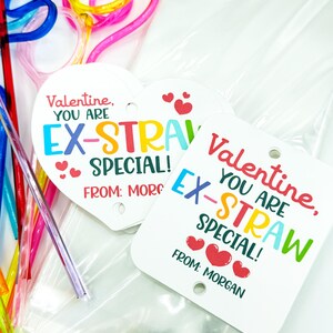 Kids Valentine Silly Straw Favor Kits, Ex-straw Special Valentine's Day ...