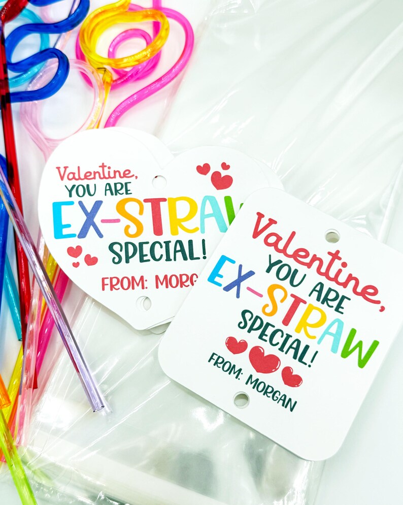 Kids Valentine Silly Straw Favor Kits, Ex-straw Special Valentine's Day ...