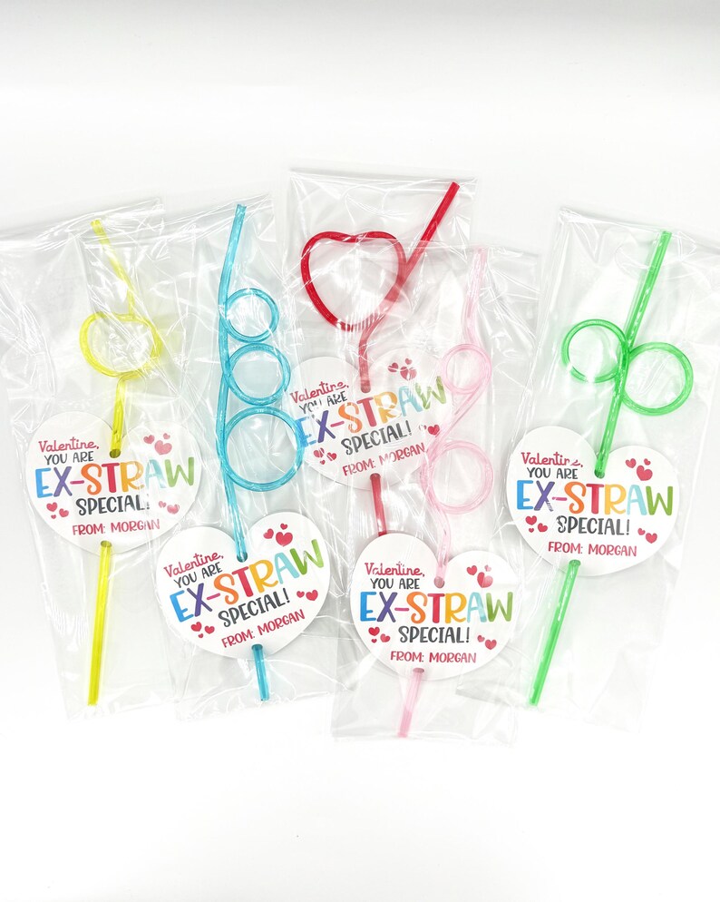 Kids Valentine Silly Straw Favor Kits, Ex-straw Special Valentine's Day ...
