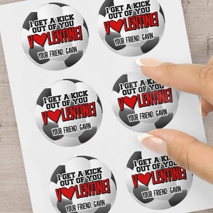 Soccer Valentine Stickers - Sports Valentine's Day Treat Labels - All ...