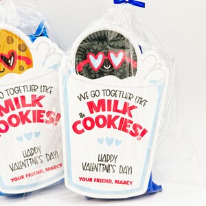 Kids Milk & Cookies Valentines Cards, We Go Together Like Milk and ...