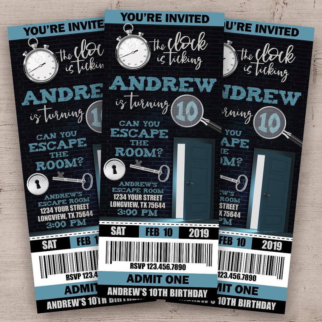 Printable Escape Room Invitation, Escape Room Party Invitation, Murder ...