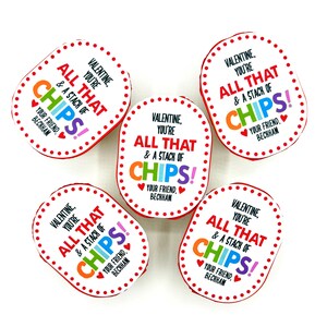 Valentine Chips Stickers, Kids Valentine's Day, You're All That and a ...