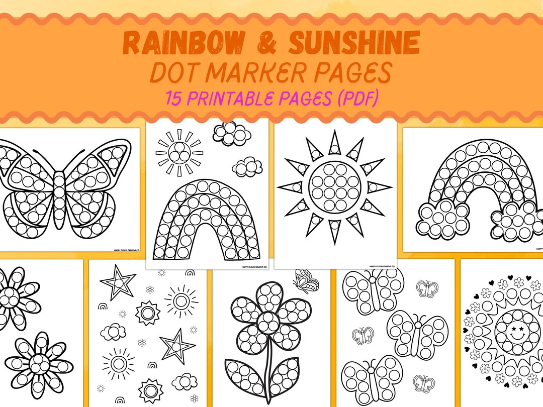 Rainbow and Sunshine Dot Marker Pages: Creative Fine Motor Activity ...