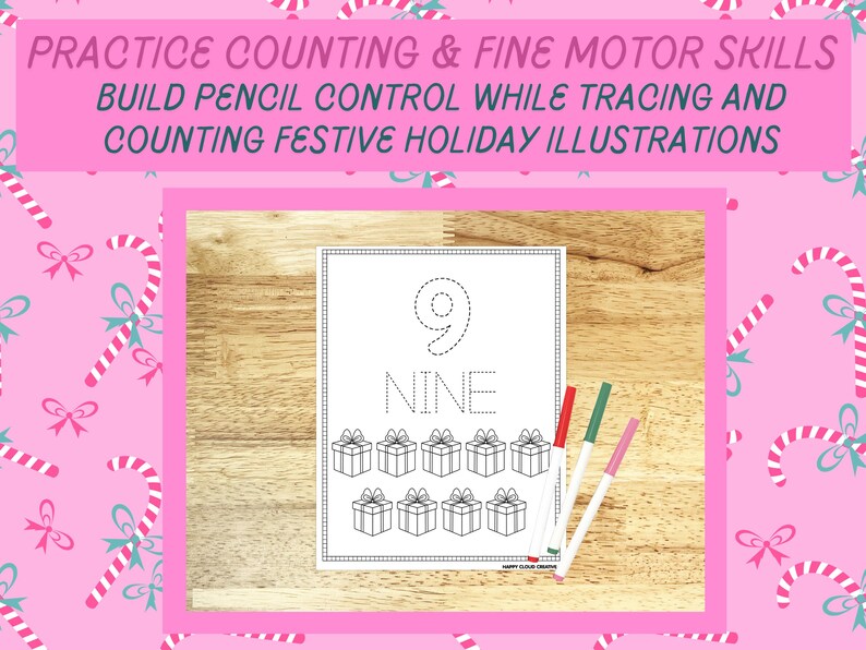 Christmas Number Tracing Worksheets 1-20 – Holiday Practice (printable ...