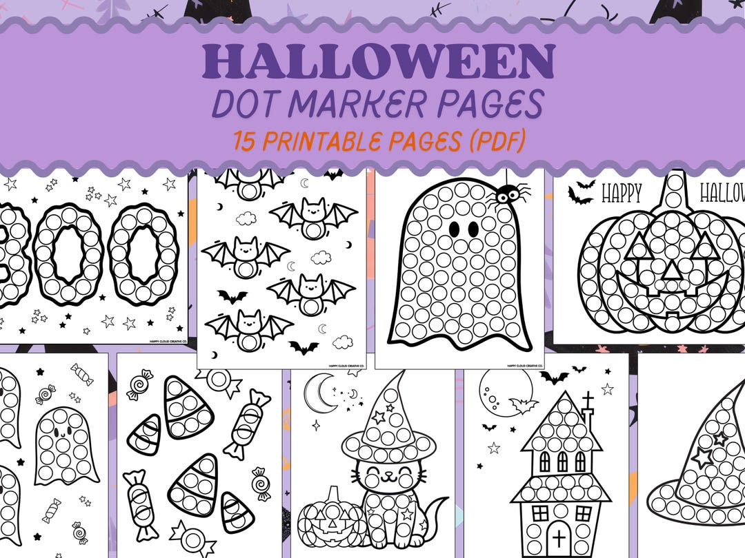 Halloween Dot Marker Activity Pages: Spooky Fine Motor Art (PDF) - Etsy