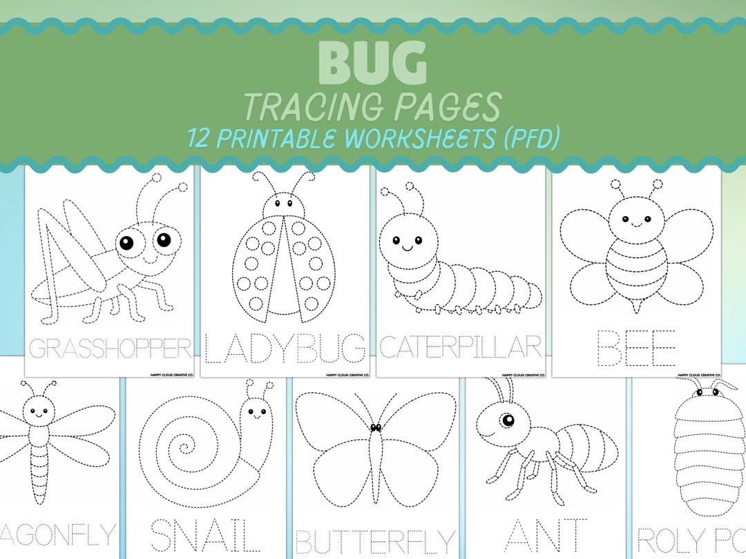 Bugs & Insects Tracing Worksheets: Fine Motor and Pre-writing Practice ...