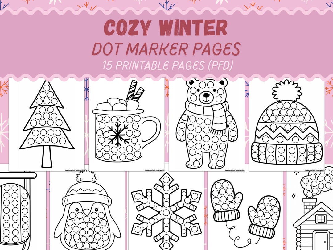 Cozy Winter Dot Marker Pages: Seasonal Fine Motor Activities (printable ...