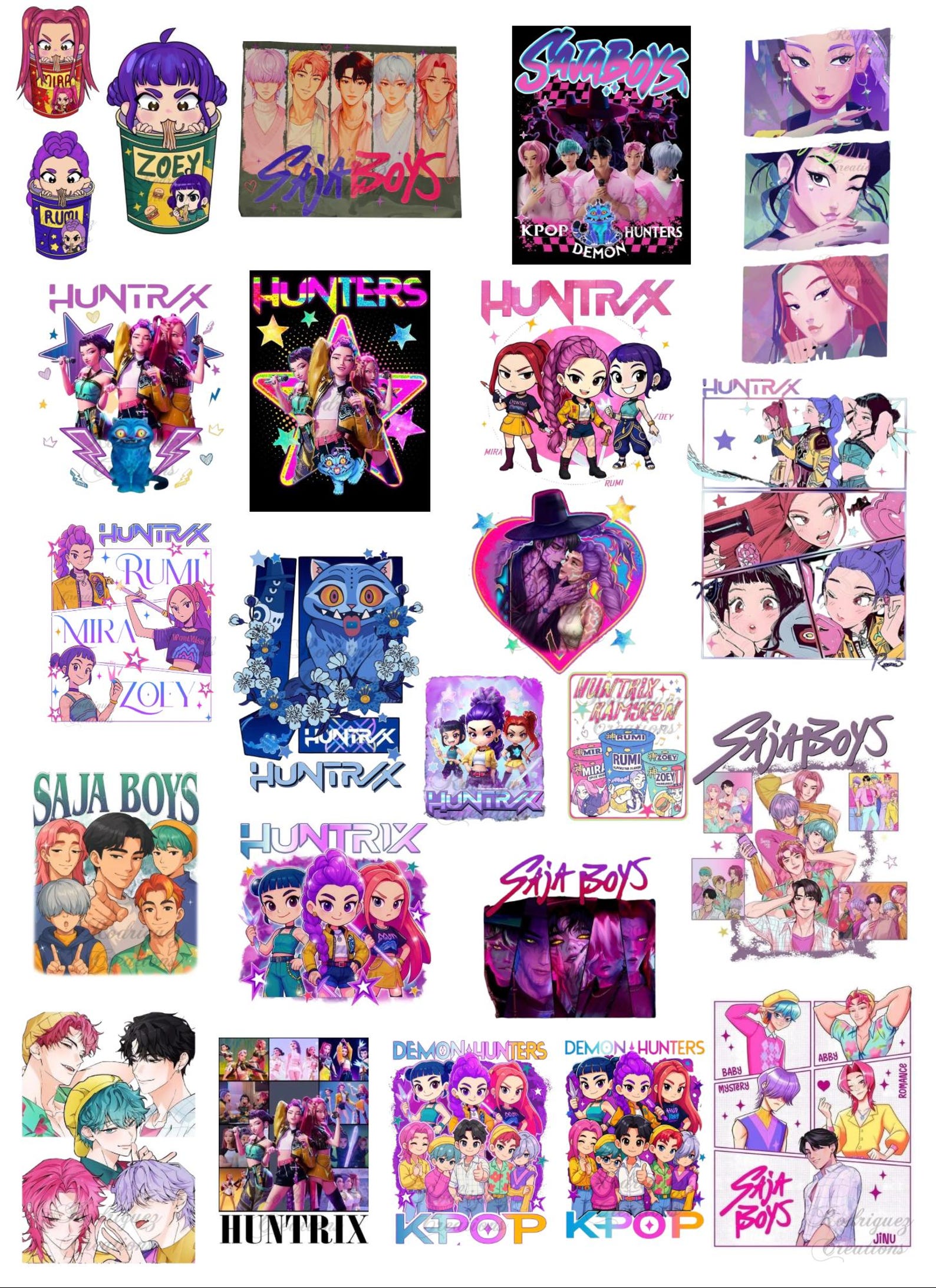 K-pop Shirt Design PNG Bundle: Anime Style Fan Art (digital Download ...