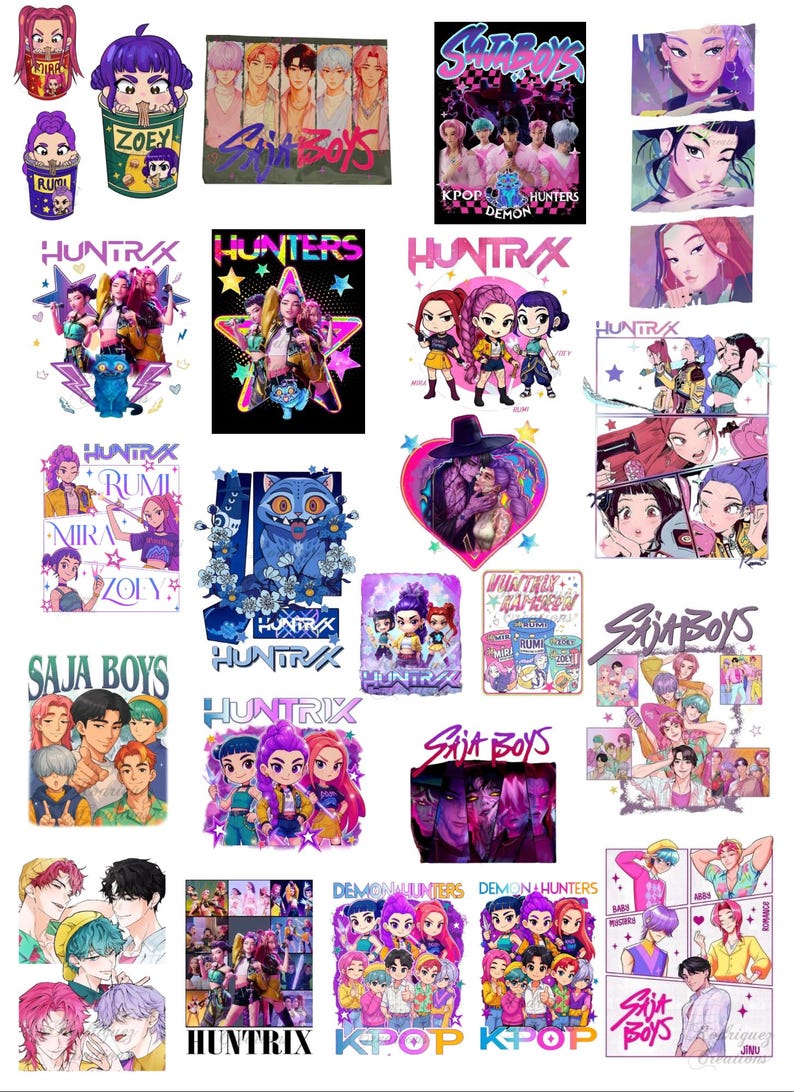 K-pop Shirt Design PNG Bundle: Anime Style Fan Art (digital Download ...