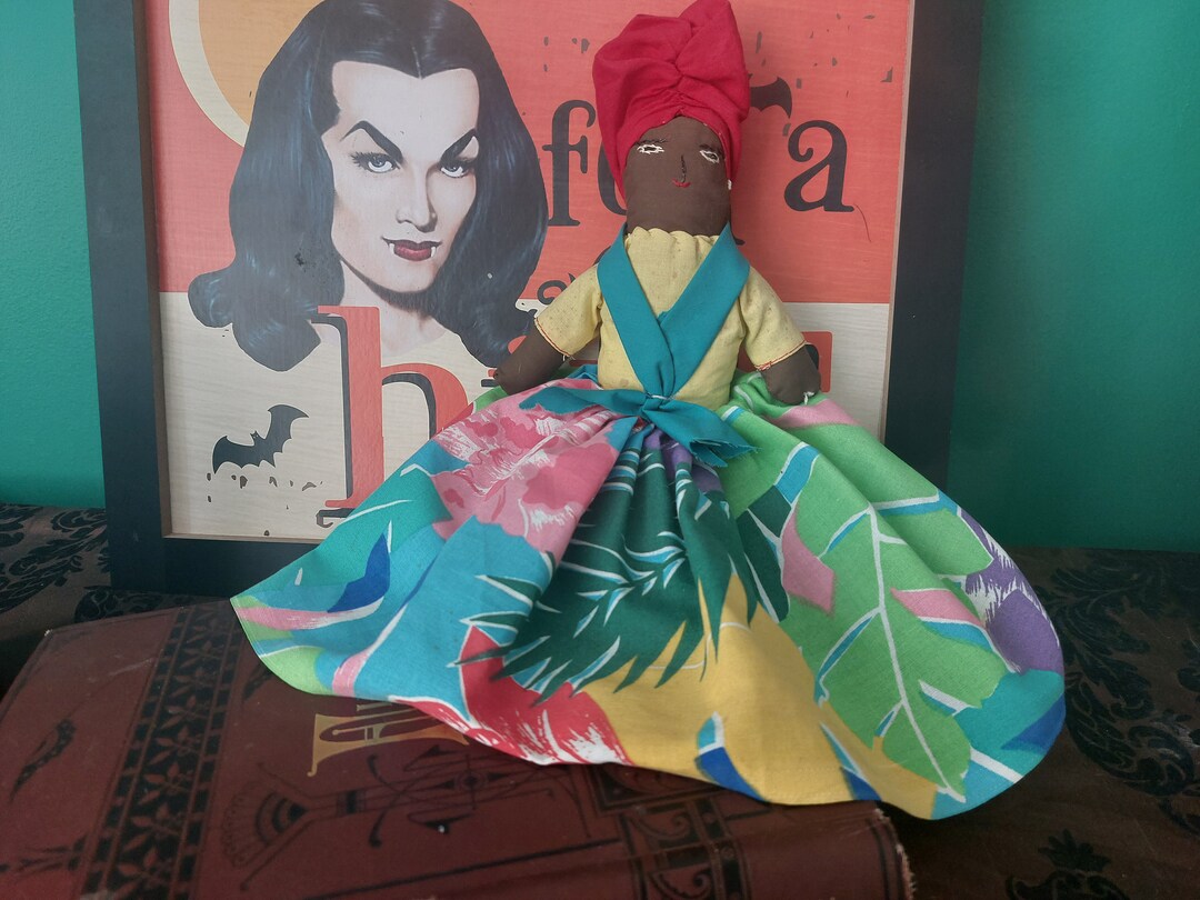 Beautiful & Colorful Vintage African Fabric Cloth Doll Caribbean ...