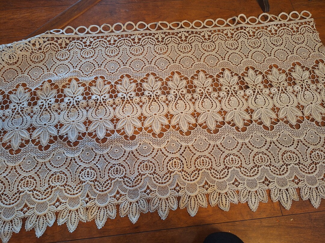 Cottagecore Dreams Vintage Lace Curtain Valance Farmhouse Shabby Chic ...