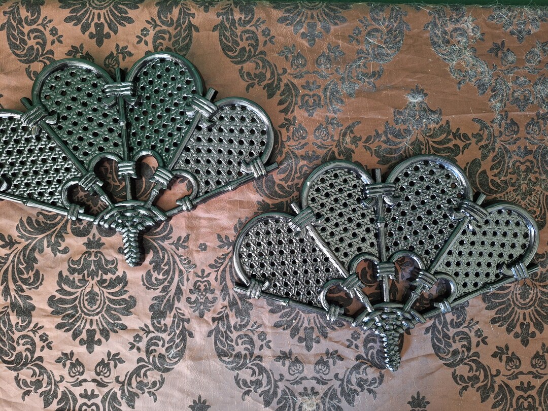 Pair of Black Gothic Victorian Style Fan Wall Hanging Plaques Goth ...