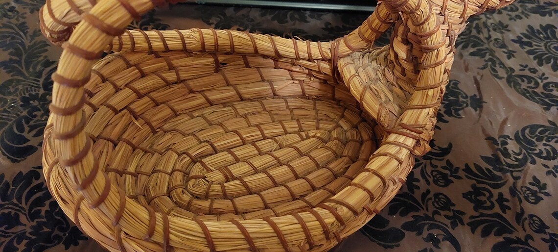 Unique Wicker Duck Bird Basket Handle Caddy Organizer Display - Etsy
