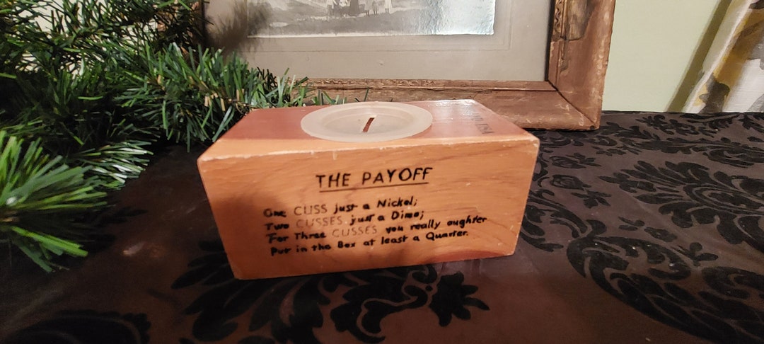 1970s Vintage Cuss Swear Wooden Box Bank Naughty Unique Free - Etsy