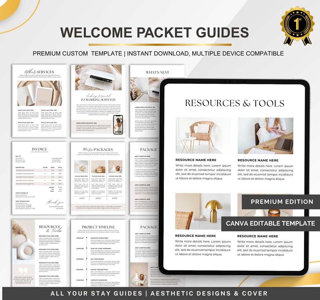 Welcome Packet Guide, New Employee Welcome Kit, Onboarding Booklet ...