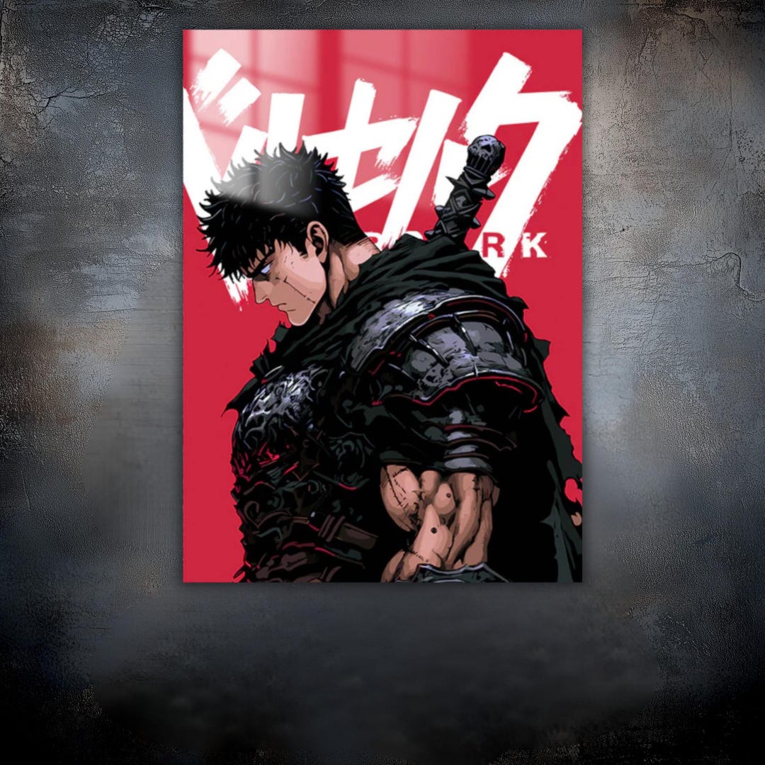 Berserk Guts Metal Wall Art – UV Printed Dark Fantasy Anime Decor ...