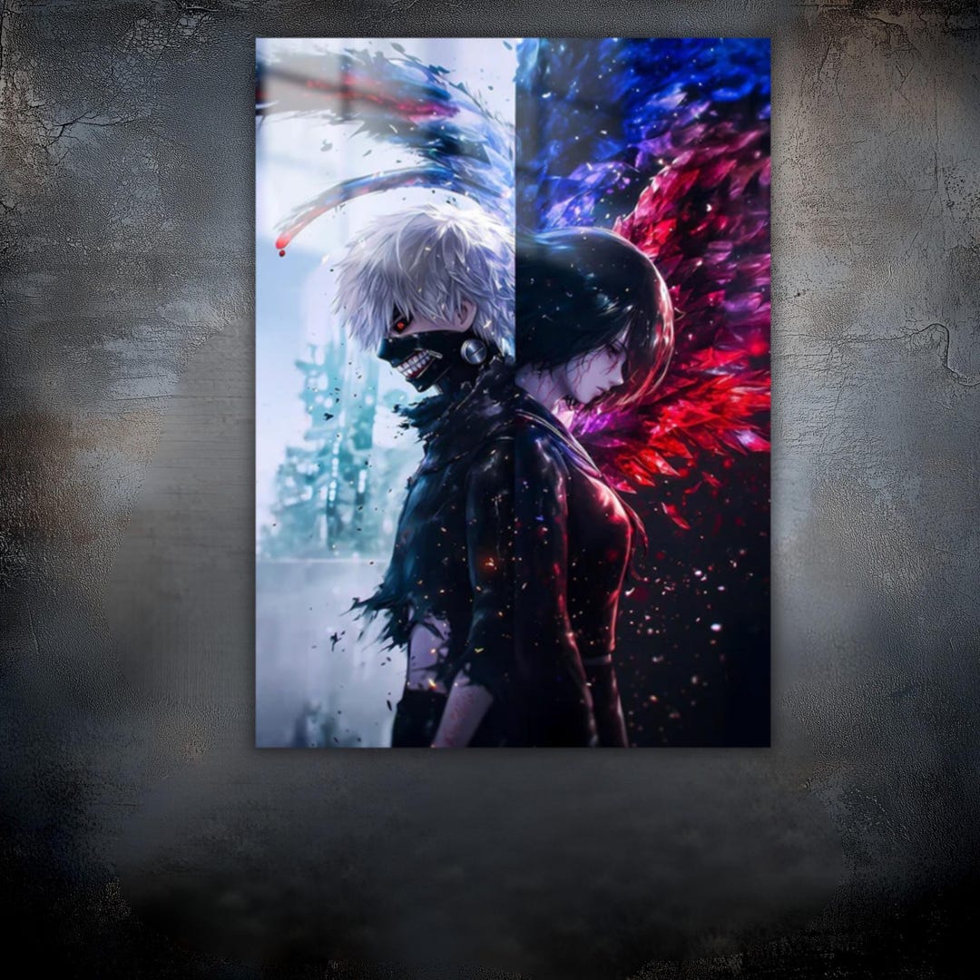 Tokyo Ghoul Metal Wall Art | Ken Kaneki and Touka UV Print | Anime Room ...