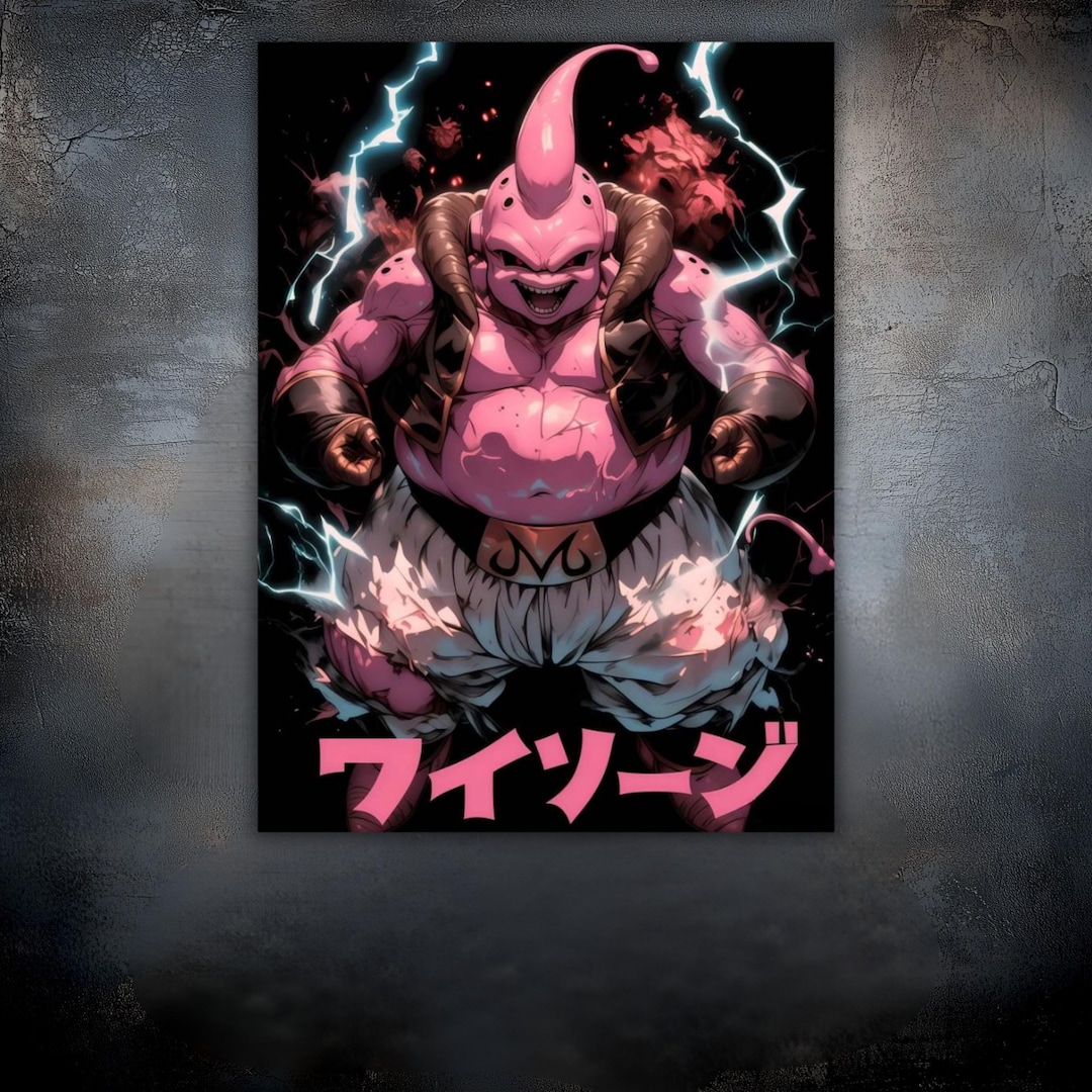 Majin Buu Metal Wall Art - Dragon Ball Z UV Print, Villain Anime Decor ...