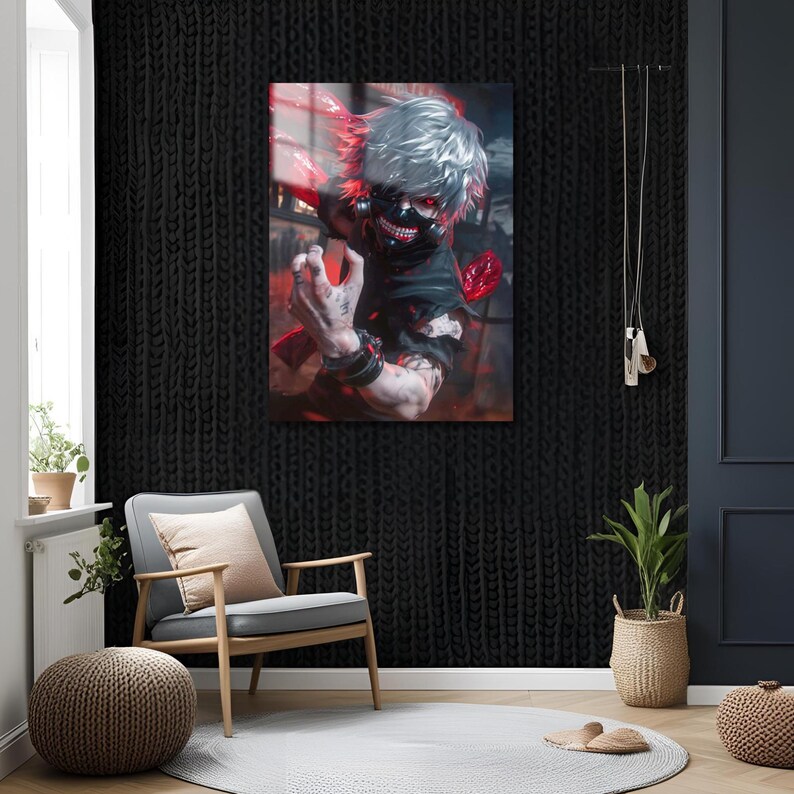 Tokyo Ghoul Ken Kaneki Metal Wall Art | UV Printed Anime Poster | Dark ...