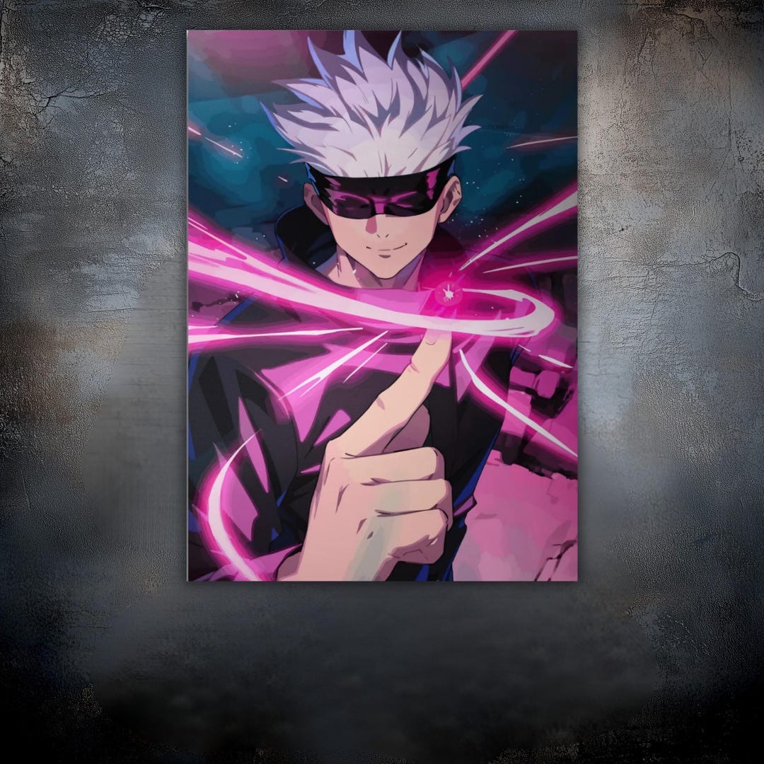 Satoru Gojo Metal Poster, UV Printed Anime Wall Decor, Satoru Gojo ...
