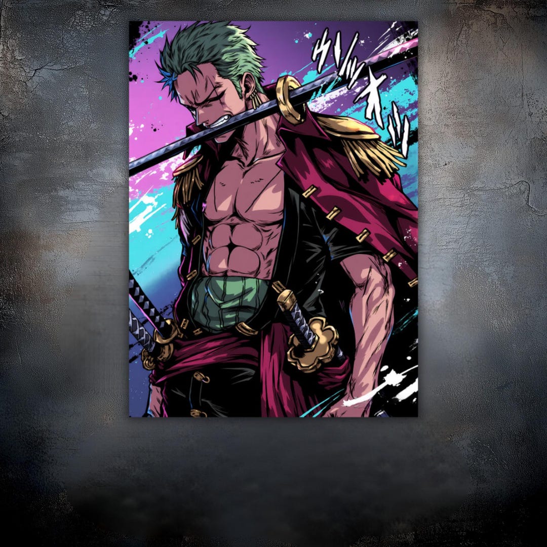 Roronoa Zoro Power Pose Metal Wall Art – One Piece UV Print ...