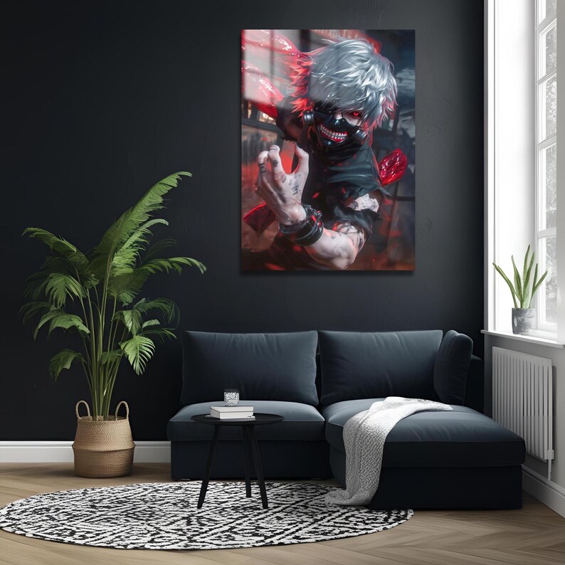 Tokyo Ghoul Ken Kaneki Metal Wall Art | UV Printed Anime Poster | Dark ...