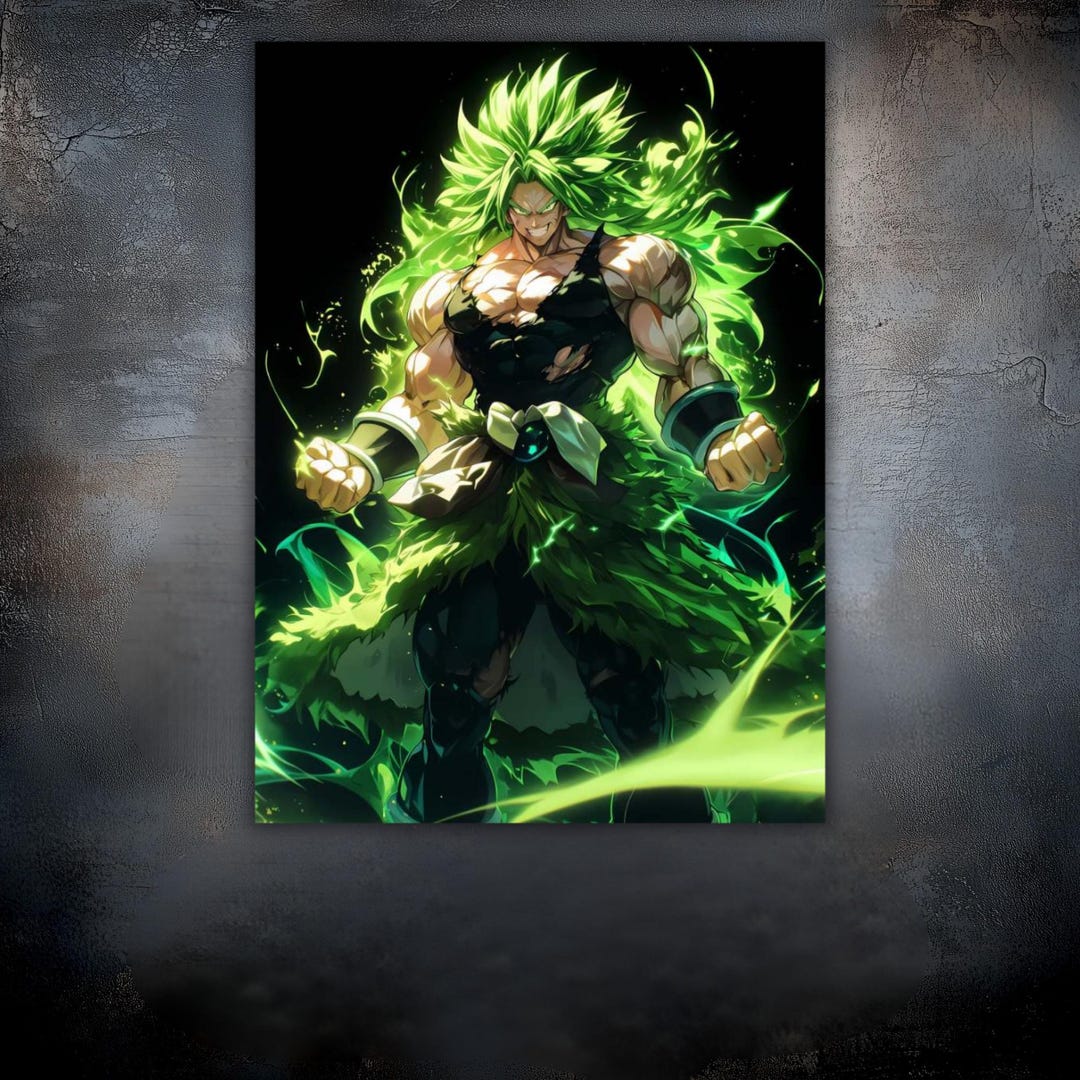 Broly Fighter Wall Art - Dragon Ball Super Anime UV Print on Metal ...