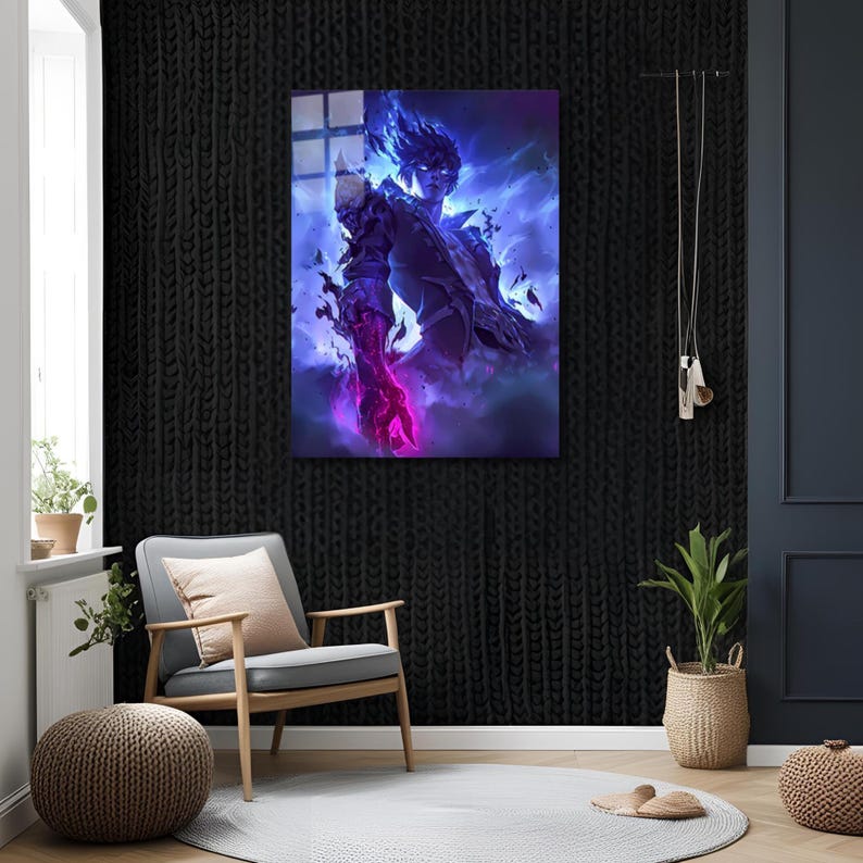 Solo Leveling Shadow Poster Anime Metal Art | UV Printed Anime Wall ...