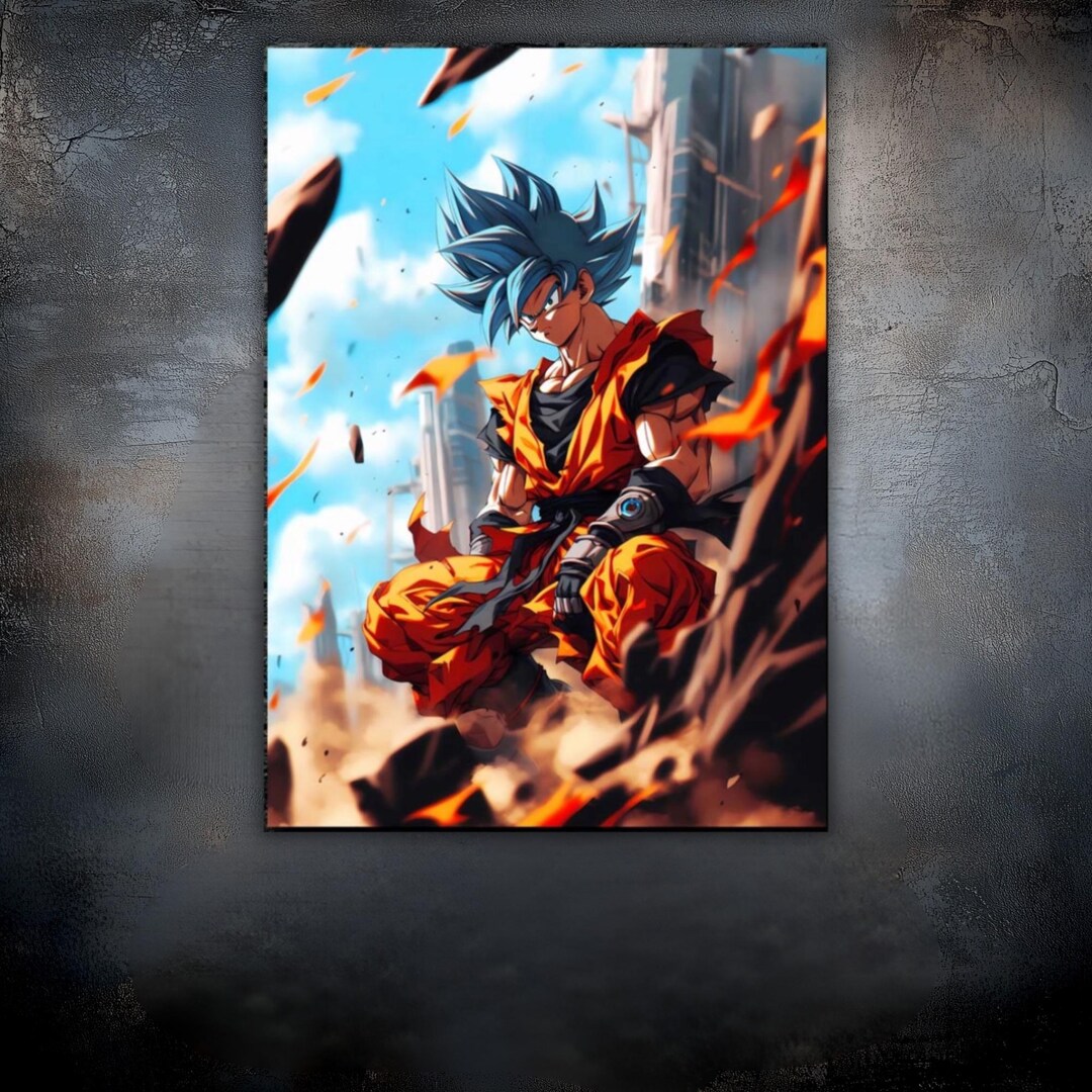 Goku Hyperforce Calm – Super Saiyan Blue Dragon Ball UV Metal Wall Art ...