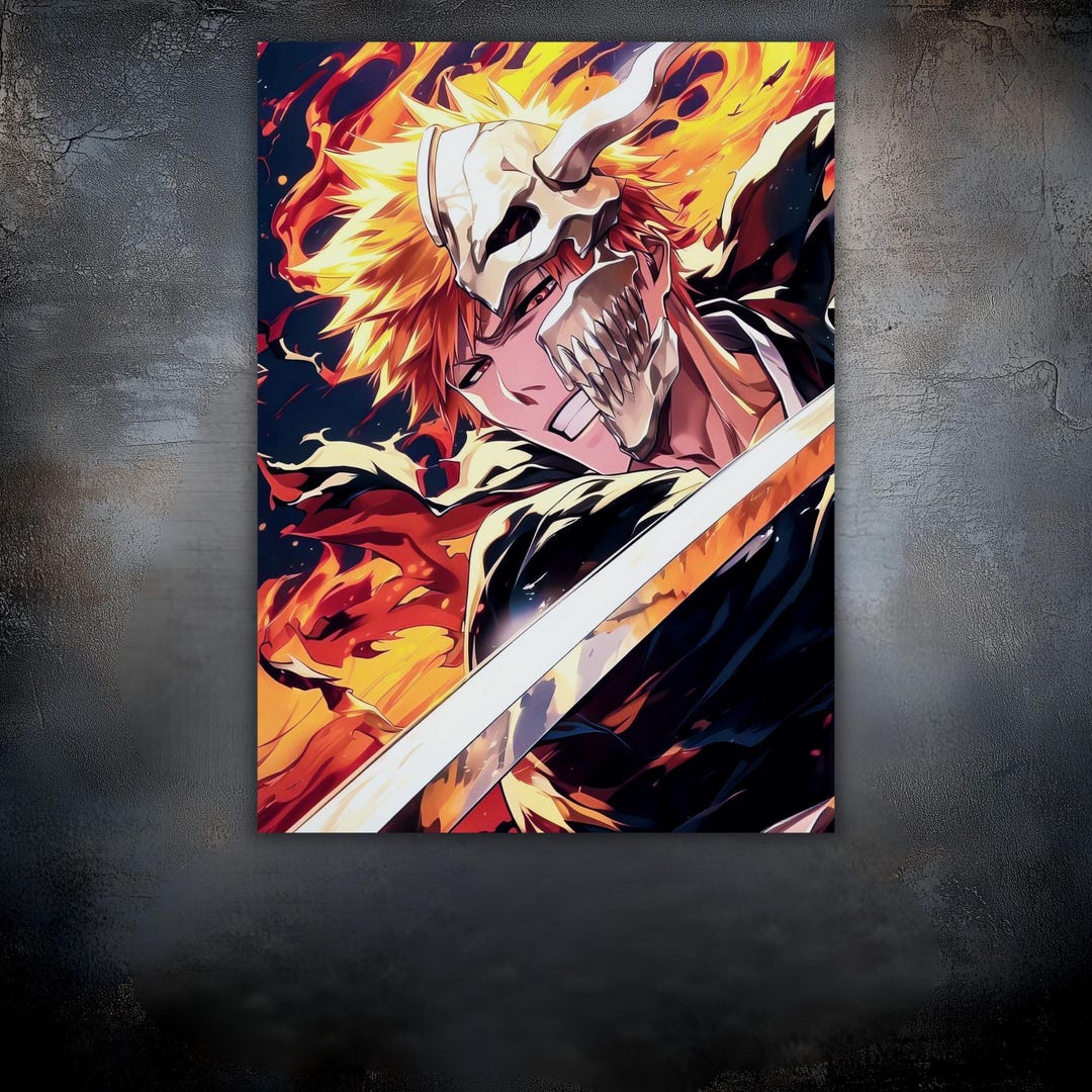 Ichigo Kurosaki Hollow Form Metal Wall Art – Bleach Anime UV Printed ...