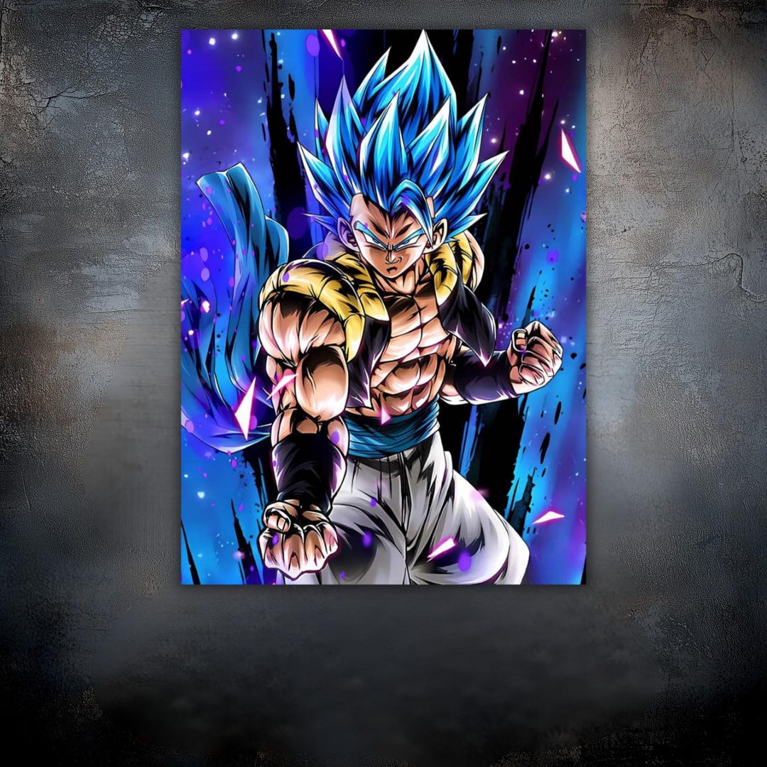 Blue Gogeta Super Saiyan Metal Wall Art | Dragon Ball UV Print | Custom ...