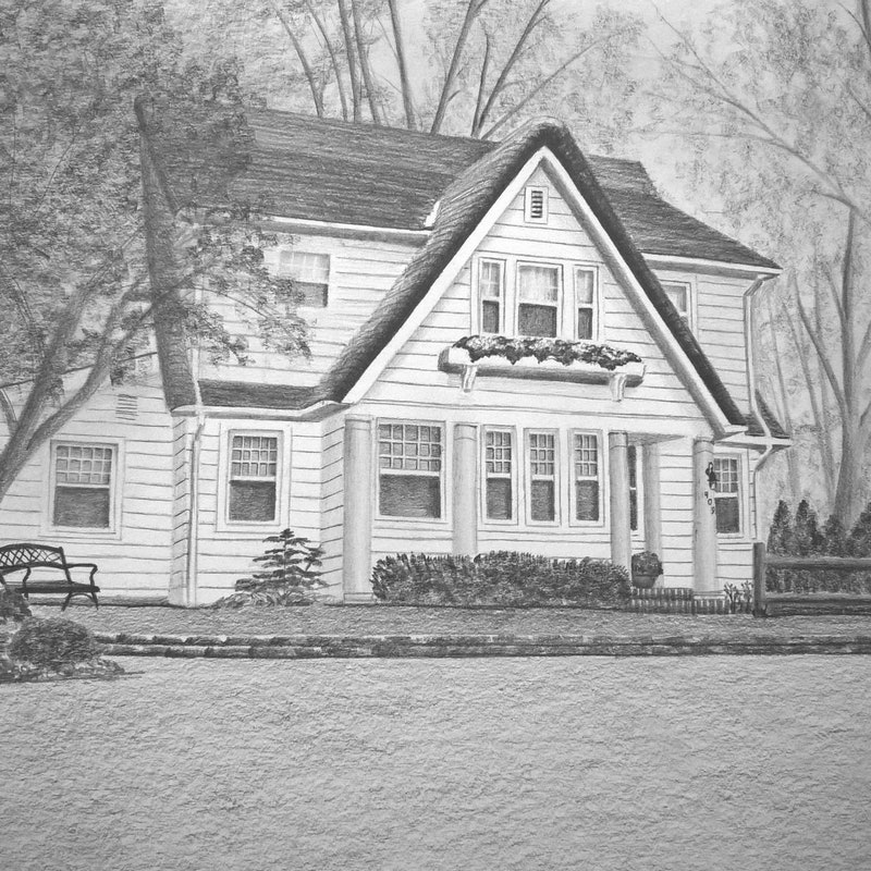Pencil Drawing Real Estate - Etsy