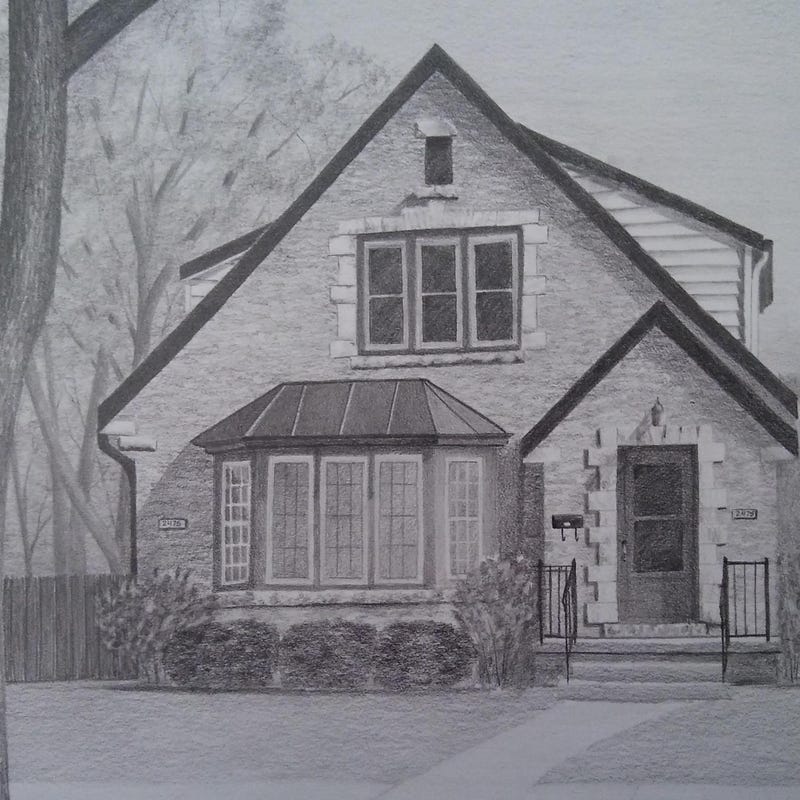 Custom House Drawing - Etsy