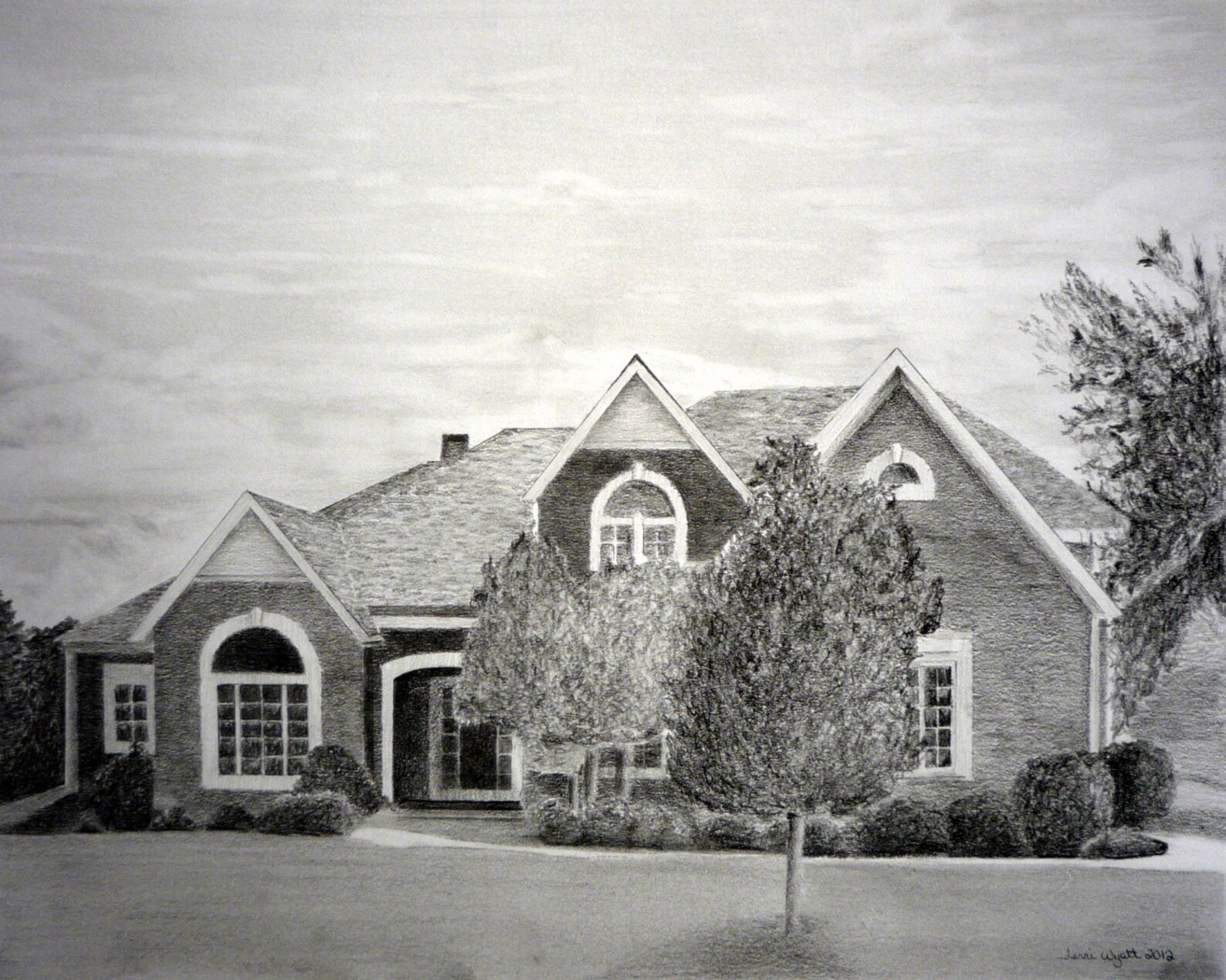 Custom Home Drawing From Your Photo Original House Pencil | Etsy