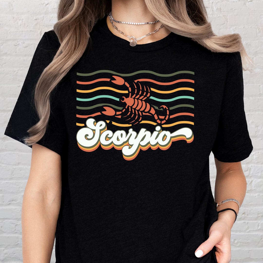 Retro Scorpio Zodiac Shirt, 70s Aesthetic Scorpio Tee, Astrology ...