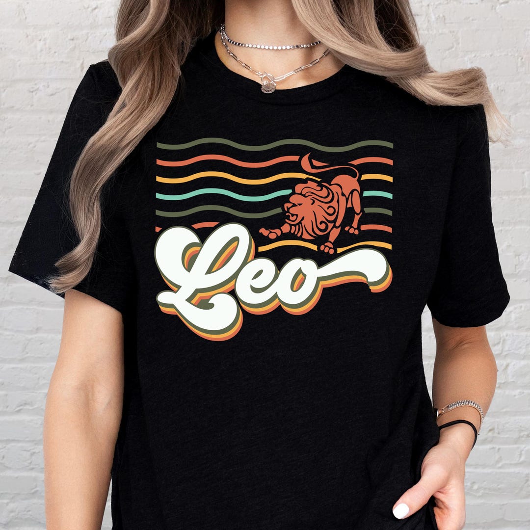 Retro Leo Zodiac Shirt, 70s Aesthetic Leo Tee, Astrology Graphic T ...