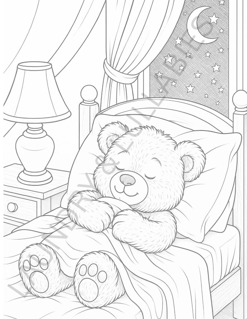 Nighttime Coloring Pages | Toddler Bedtime Art | Calm Sleep Routine for ...